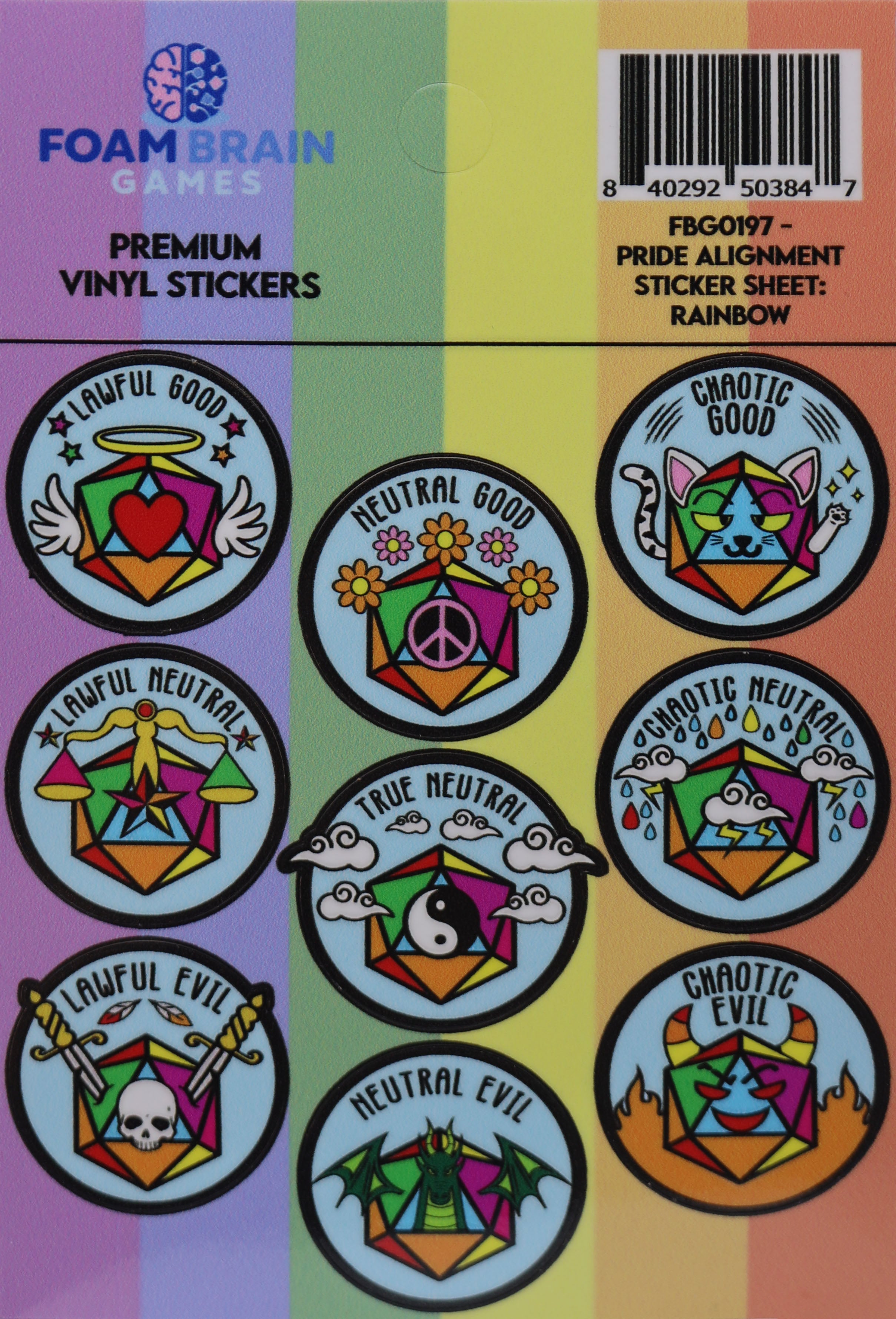 Pride Alignment Sticker Sheet: Rainbow
