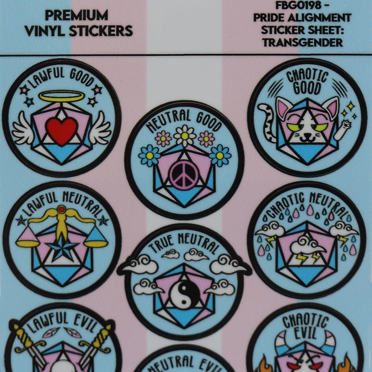 Pride Alignment Sticker Sheet: Transgender – Foam Brain Games