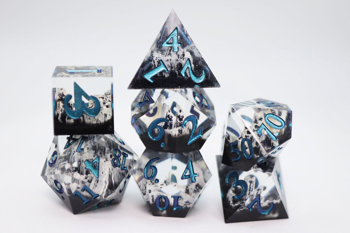 Sharp Edge Resin RPG Dice Set - The Journey North – Foam Brain Games