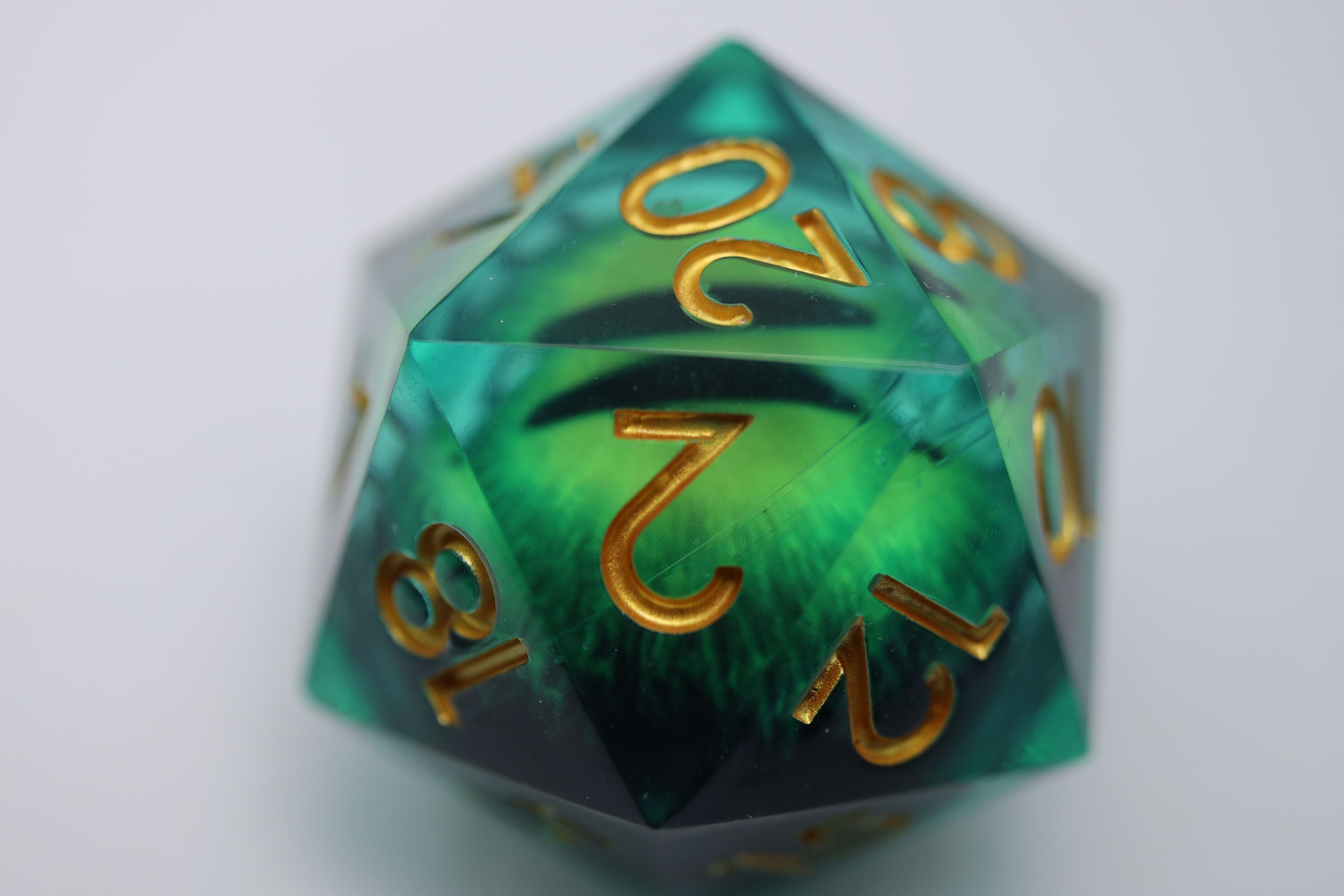 35mm Moving Eye D20 - Green Cyclops Eye – Foam Brain Games