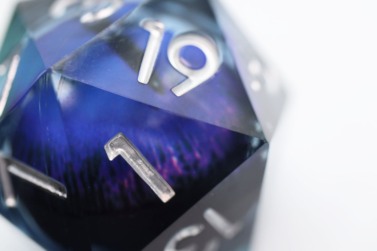 35mm Moving Eye D20 - Purple Cyclops Eye – Foam Brain Games