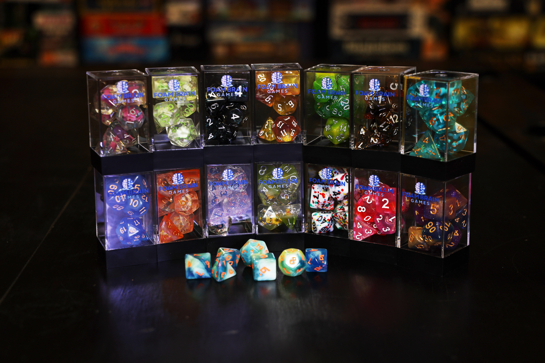 Foam Brain Games - Plastic and Metal RPG Dice, Enamel Pins, and more!