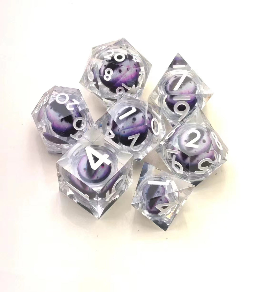 Sharp Edge Moving Eye RPG Dice Set - Medusa's Gaze – Foam Brain Games