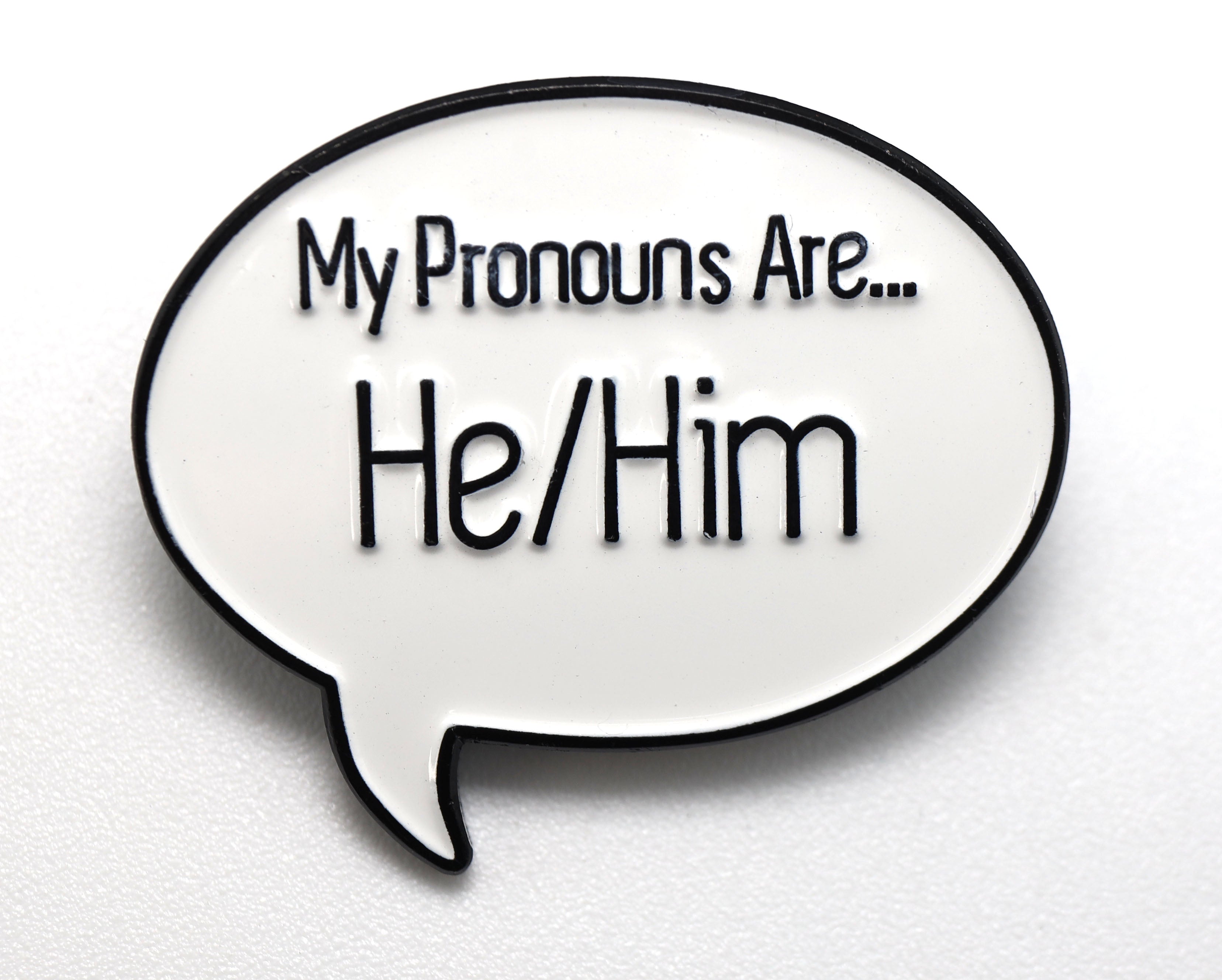 Speech Bubble Pin: He/Him Pronouns