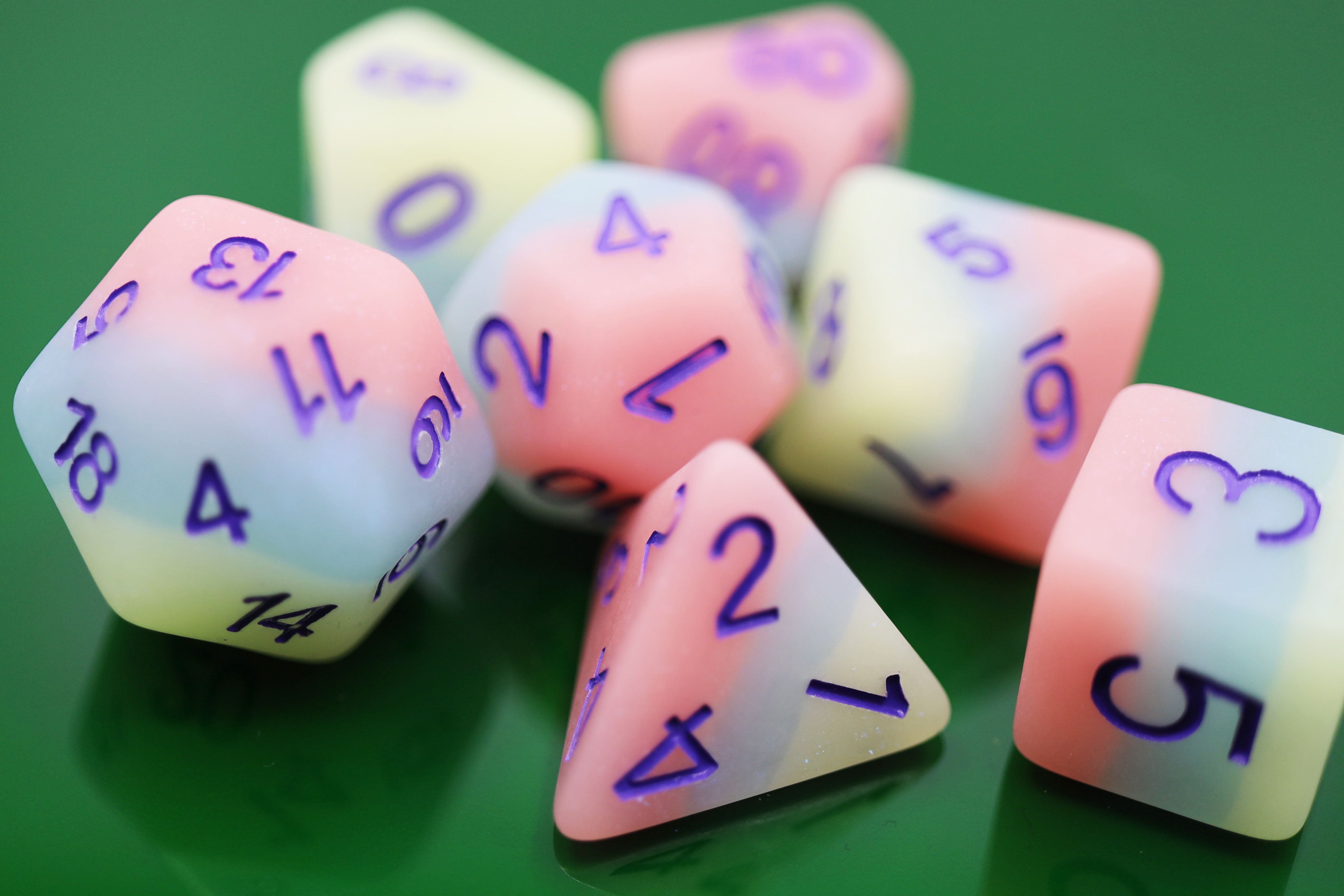Peach Snow Cone RPG Dice Set – Foam Brain Games