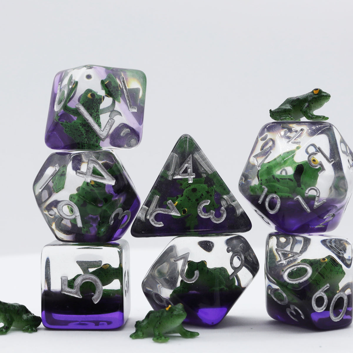 Green Poison Frog RPG Dice Set – Foam Brain Games