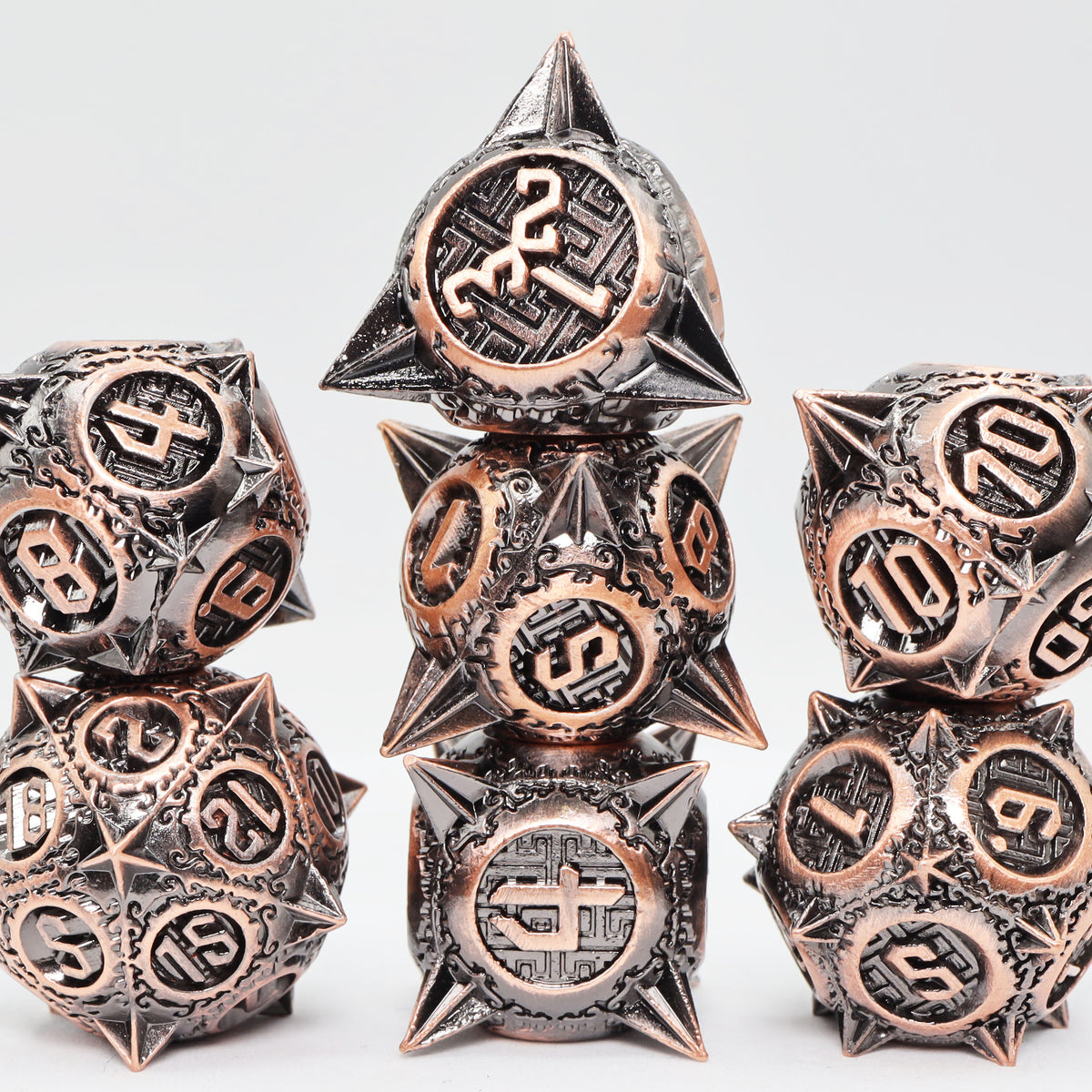 Meteor Storm: Copper Asteroid - Metal RPG Dice Set – Foam Brain Games
