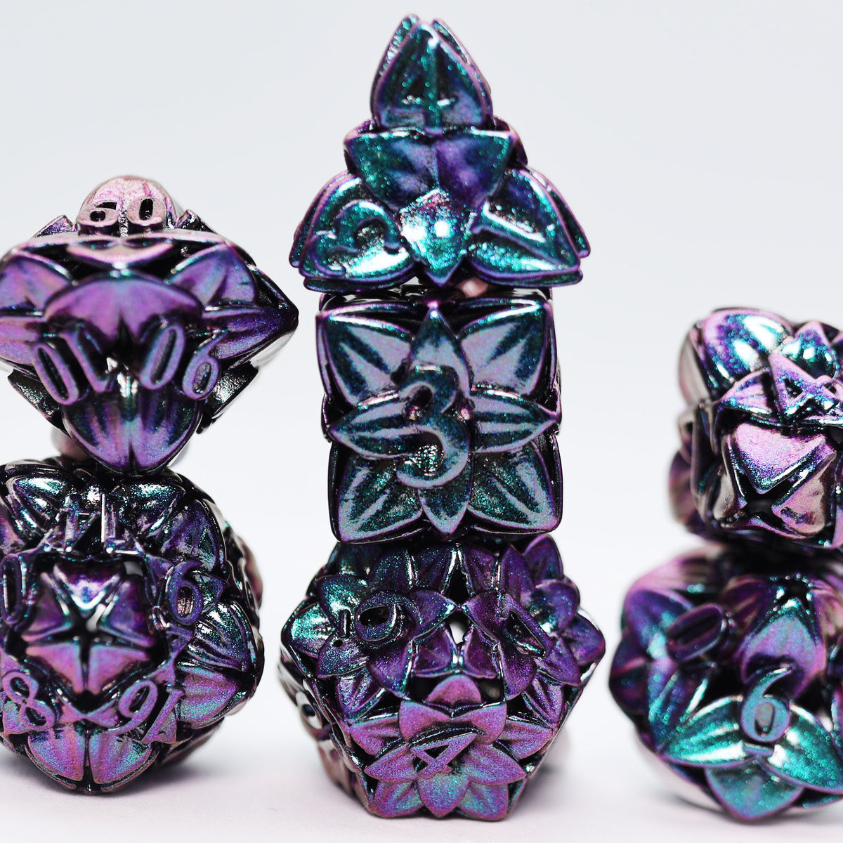 Otherworldly Flower - Hollow Metal RPG Dice Set – Foam Brain Games