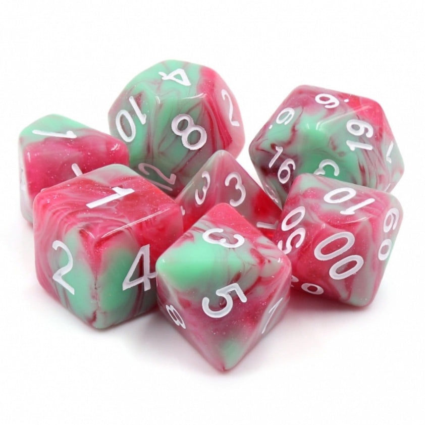 Strawberry Creme RPG Dice Set – Foam Brain Games