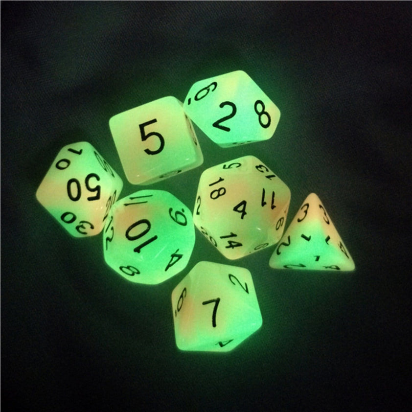 Glow in the Dark Mango RPG Dice Set – Foam Brain Games