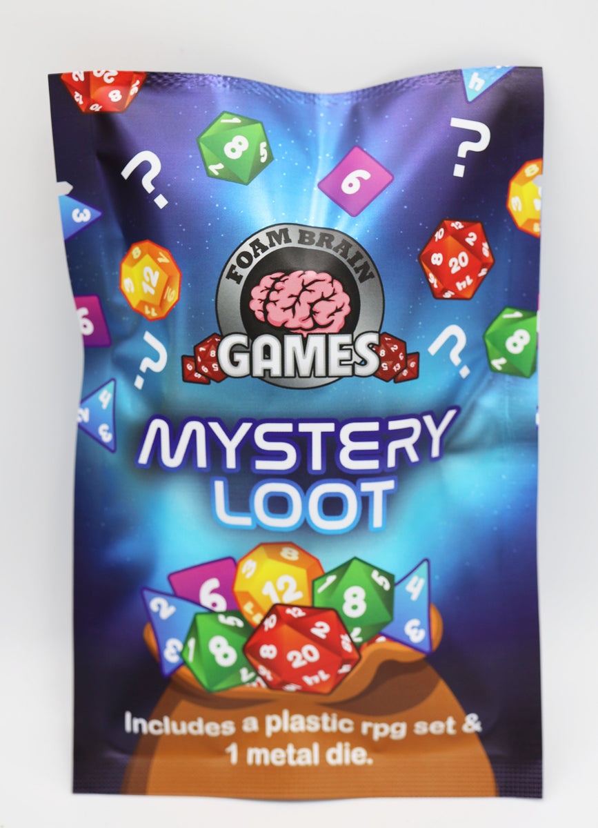Mystery Loot: Plastic RPG Dice Set & Bonus Metal Die – Foam Brain Games